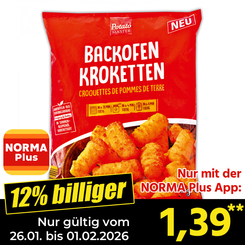 NORMA - Ihr Lebensmittel-Discounter | Kroketten / Rösti Ecken | 1, 2, 3 ...